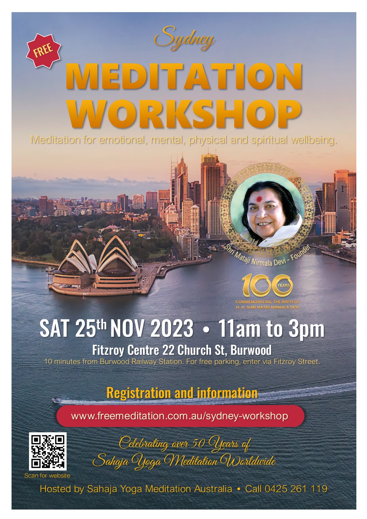 Sydney Meditation Workshop – Sat 25 Nov 2023 - Free Meditation Worldwide