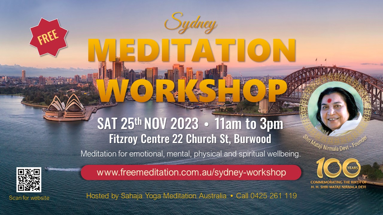 Sydney Meditation Workshop – 25 Nov 2023 - Free Meditation Worldwide
