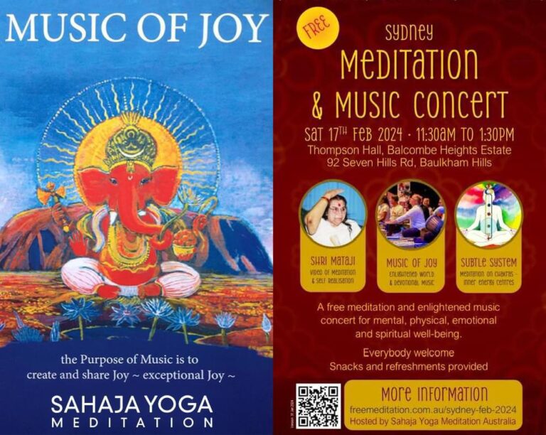 Sydney Sahaja Yoga Meditation & Music Concert – Sat 17th Feb 2024 ...